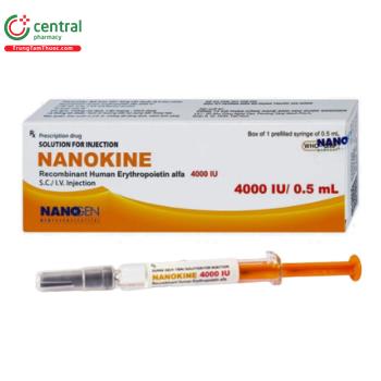 Thuốc Nanokine 4000 IU/0,5ml điều trị thiếu máu do nhiều nguyên nhân