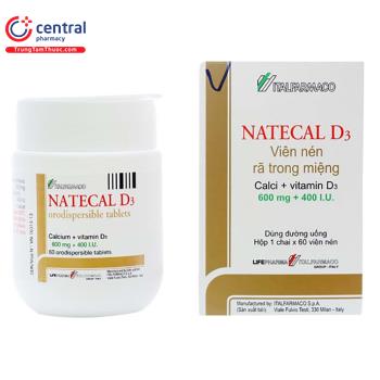 Thuốc Natecal D3 (lọ 60 viên) - cung cấp vitamin và khoáng chất