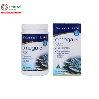 Thuốc Natural Life Omega 3 1000mg - Tăng cường sức khỏe tim mạch và não bộ