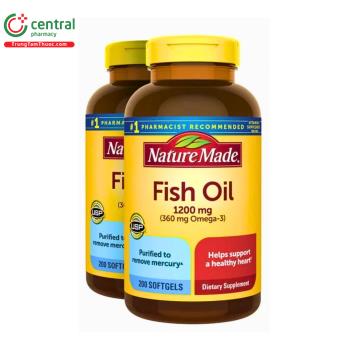 Nature Made Fish Oil 1200mg cải thiện thị giác, tăng cường sức khỏe tim ...