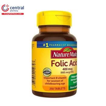 [CHÍNH HÃNG] Thuốc Nature Made Folic Acid 400 mcg (665 mcg DFE)