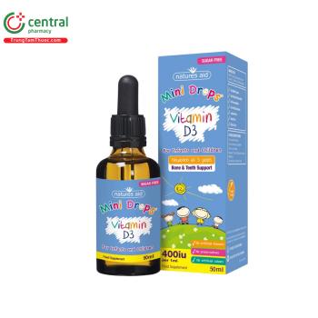 Natures Aid Mini Drops Vitamin D3 hỗ trợ phát triển xương chắc khỏe