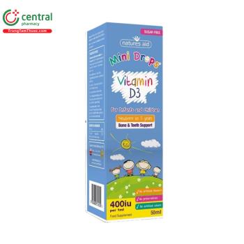 Natures Aid Mini Drops Vitamin D3 hỗ trợ phát triển xương chắc khỏe