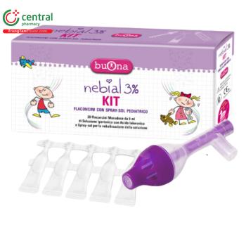 Xịt Nebial 3% KIT rửa mũi, xịt xông mũi họng cho trẻ ngừa bệnh hô hấp