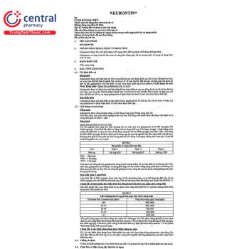Thuốc Neurontin (Gabapentin) 300mg: Tác dụng - Cách dùng và Giá bán