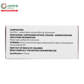 Thuốc Neuropyl 800 điều trị triệu chứng chóng mặt, nhức đầu, giật rung cơ