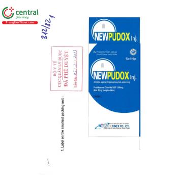 Thuốc Newpudox inj 500mg điều trị ngộ độc thuốc trừ sâu, chất hóa học