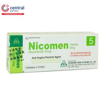 [CHÍNH HÃNG] Thuốc Nicomen 5mg điều trị đau thắt ngực không ổn định