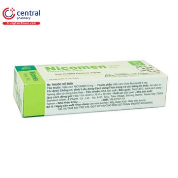 [CHÍNH HÃNG] Thuốc Nicomen 5mg điều trị đau thắt ngực không ổn định