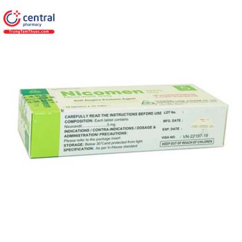 [CHÍNH HÃNG] Thuốc Nicomen 5mg điều trị đau thắt ngực không ổn định