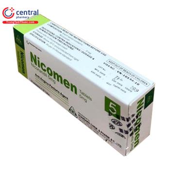 [CHÍNH HÃNG] Thuốc Nicomen 5mg điều trị đau thắt ngực không ổn định