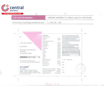 [CHÍNH HÃNG] Thuốc Nirmin Nephro 7% - Dịch truyền cho người suy thận