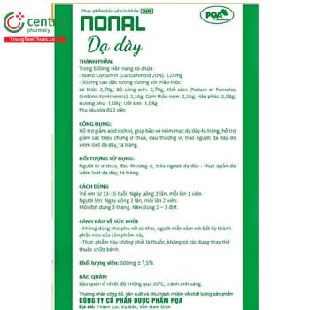 Nonal dạ dày - Hỗ trợ giảm triệu chứng đau, ợ chua do viêm dạ dày