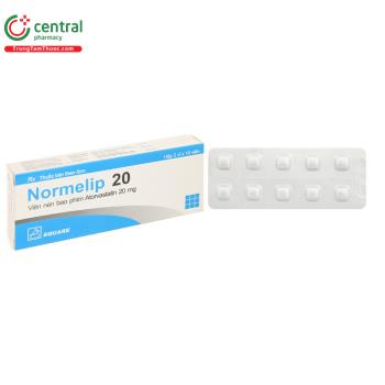 Thuốc Normelip 20mg - trị tăng cholesterol máu, ngừa biến cố tim mạch
