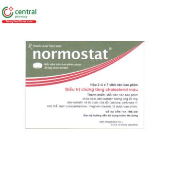 Thuốc Normostat 20mg điều trị hỗ trợ tình trạng tăng cholesterol toàn phần