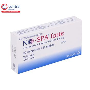 Thuốc chống co thắt cơ trơn No-Spa Forte Sanofi (hộp 20 viên)