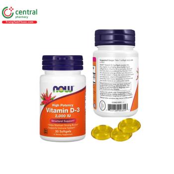 Now High Potency Vitamin D-3 2000IU tăng cường sức khỏe xương và răng