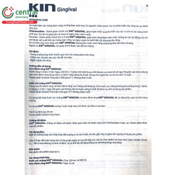 Nước súc miệng Kin Gingival - Đánh bay mảng bám, không lo hôi miệng