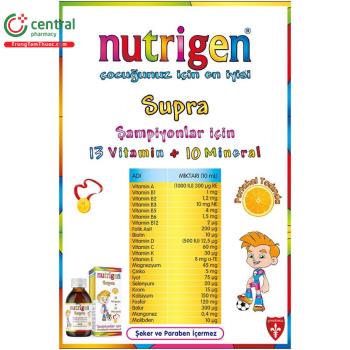 Thuốc Nutrigen Supra Syrup: Bổ sung 23 loại vitamin và khoáng chất