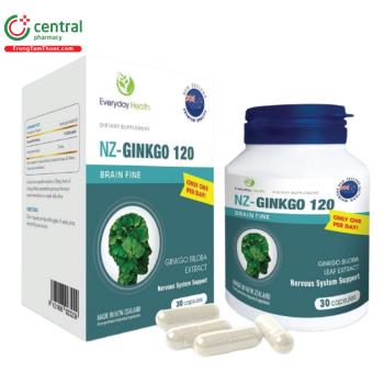 Thuốc NZ-Ginkgo 120 - Bổ não, hỗ trợ tăng cường tuần hoàn máu não