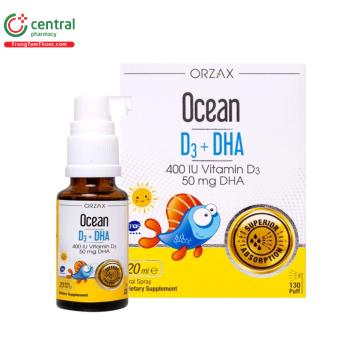 Siro Ocean D3+DHA - Tăng cường hấp thu canxi, phát triển trí não