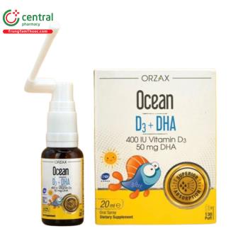 Siro Ocean D3+DHA - Tăng cường hấp thu canxi, phát triển trí não