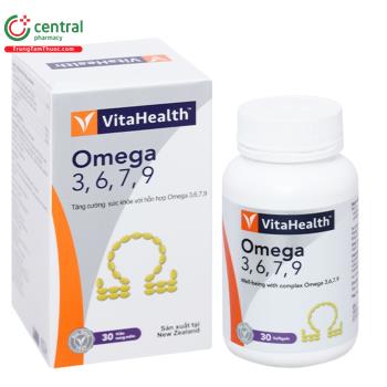 Thuốc VitaHealth Omega 3,6,7,9 - Bổ mắt, ngăn ngừa xơ vữa động mạch