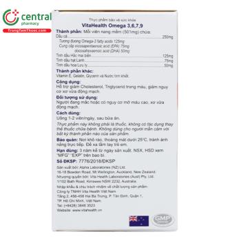 Thuốc VitaHealth Omega 3,6,7,9 - Bổ mắt, ngăn ngừa xơ vữa động mạch