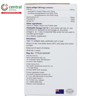 Thuốc VitaHealth Omega 3,6,7,9 - Bổ mắt, ngăn ngừa xơ vữa động mạch