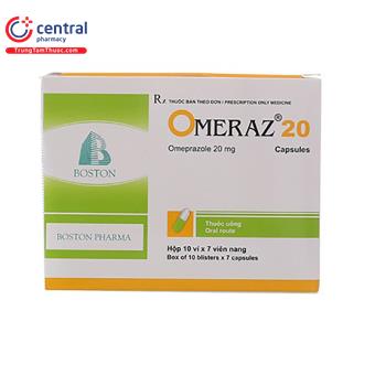 Thuốc Omeraz 20 (Hộp 70 viên): Điều trị viêm loét dạ dày, tá tràng