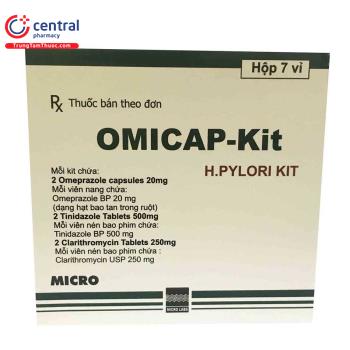 Thuốc điều trị viêm loét dạ dày Omicap Kit: tác dụng, chỉ định