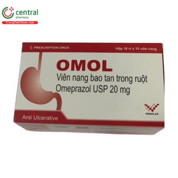 Thuốc Omol 20mg điều trị viêm thực quản, viêm loét dạ dày - tá tràng