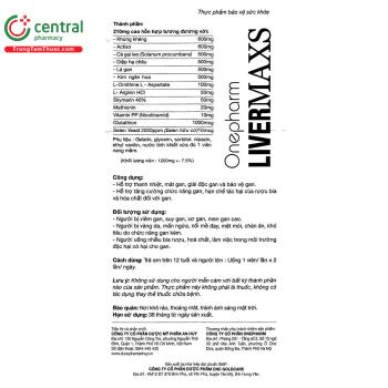 Thuốc Onepharm LiverMaxs (Lọ) - Tăng cường chức năng gan, bảo vệ gan