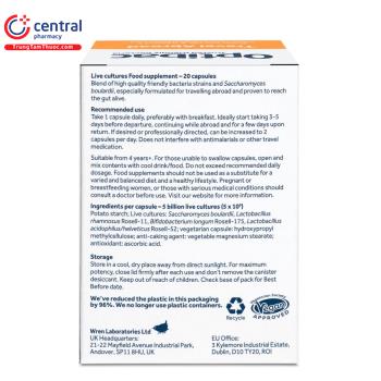 Thuốc Optibac Travel Abroad - ngừa tiêu chảy do đi du lịch