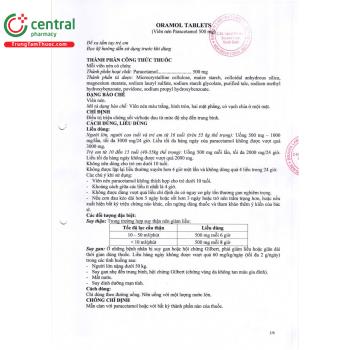 Thuốc Oramol Tablets hạ sốt, giảm đau an toàn cho mọi lứa tuổi