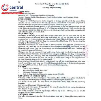 Thuốc Orle (Omeprazole 20mg): tác dụng, chỉ định, liều dùng