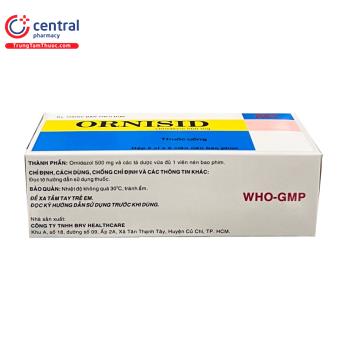 Thuốc Ornisid 500mg điều trị nhiễm amip, vi khuẩn kỵ khí