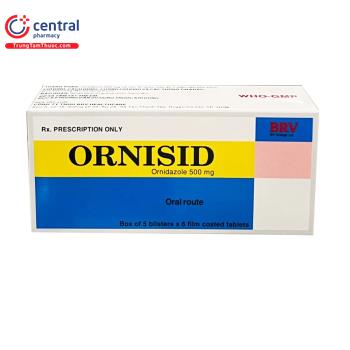 Thuốc Ornisid 500mg điều trị nhiễm amip, vi khuẩn kỵ khí