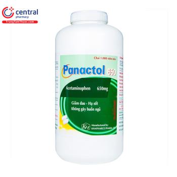 Thuốc Panactol 650 Chai 1000 Viên giúp giảm đau, hạ sốt nhẹ và vừa