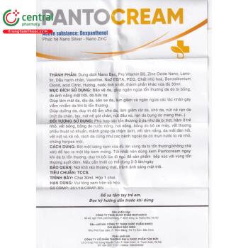 Panto Cream Nano Silver - ZinC làm dịu da, ngừa tổn thương da do bỏng