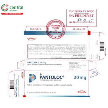 Thuốc Pantoloc 20mg điều trị trào ngược dạ dày giá bao nhiêu?