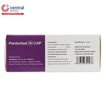 Thuốc Pantostad 40 Cap (Pantoprazol 40mg): tác dụng, liều dùng