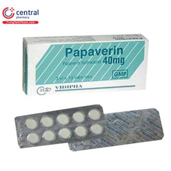 Thuốc Papaverin 40mg Vidipha chống co thắt cơ trơn tiêu hóa