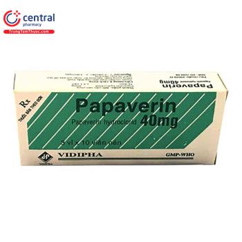 Thuốc Papaverin 40mg Vidipha chống co thắt cơ trơn tiêu hóa