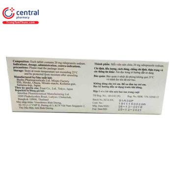 Thuốc Pariet 20mg: Chỉ định, liều dùng và lưu ý sử dụng