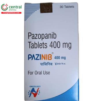 Thuốc Pazinib 400mg điều trị ung thư biểu mô tế bào thận tiến triển