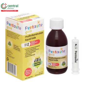 Thuốc Pentavite Gold Multivitamin+Iron Liquid Kids giúp bổ sung vitamin ...