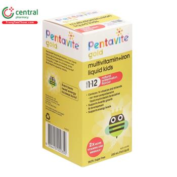 Thuốc Pentavite Gold Multivitamin+Iron Liquid Kids giúp bổ sung vitamin ...