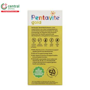 Thuốc Pentavite Gold Multivitamin+Iron Liquid Kids giúp bổ sung vitamin ...