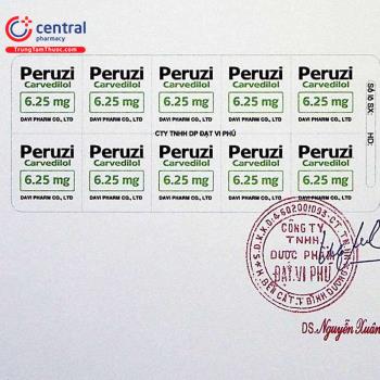 Thuốc Peruzi 6,25mg điều trị tăng huyết áp, suy tim sung huyết
